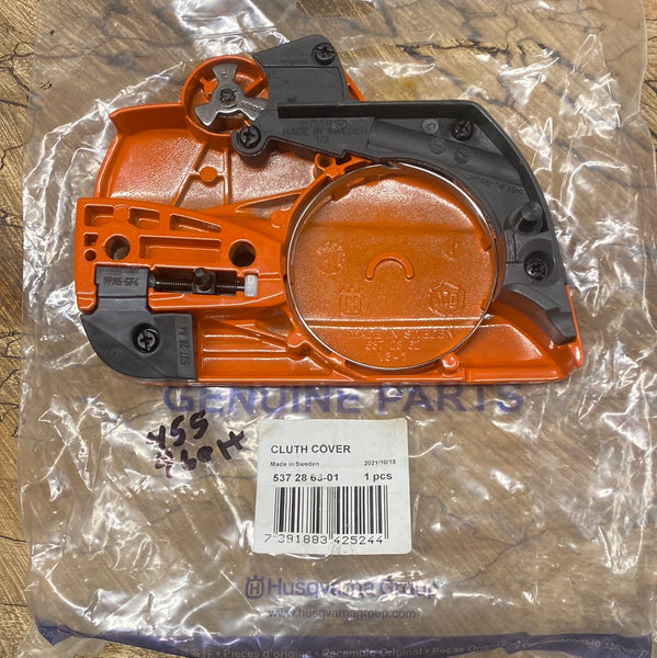 husqvarna 455 rancher, 460 chainsaw clutch cover with brake new OEM 53