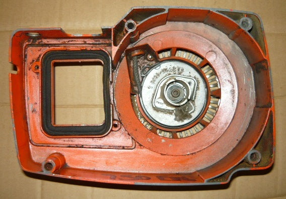 echo cs-750evl chainsaw starter recoil cover and pulley assembly #1