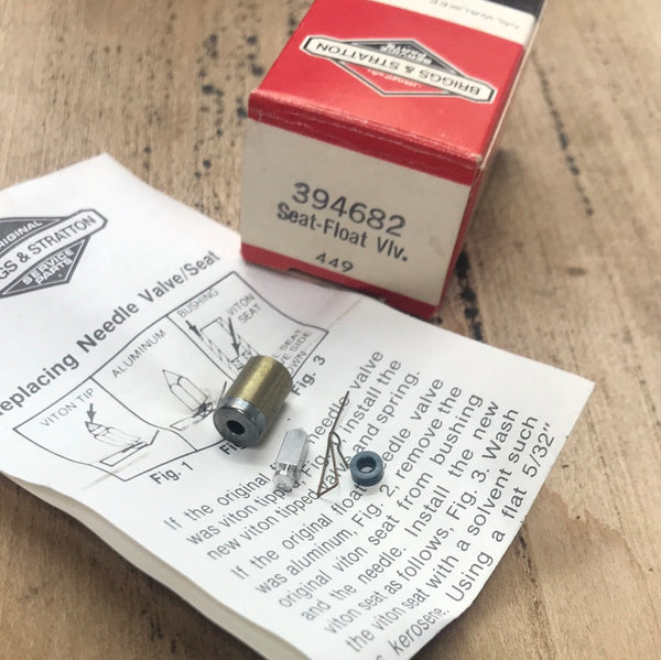 Briggs & Stratton float valve seat kit pn 394682 new (B&S bin 1)